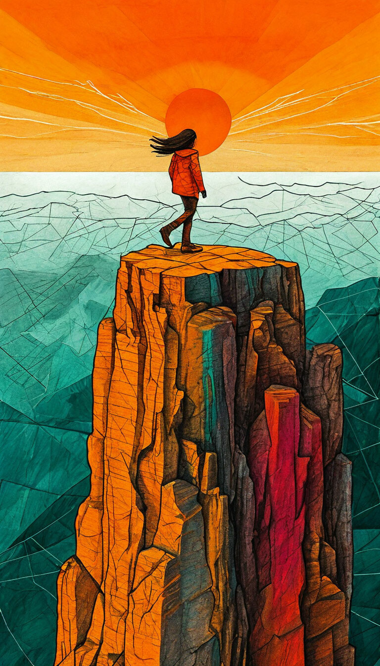 "Hold me tight I'm running along the edge. I'm cramped in the air ...
