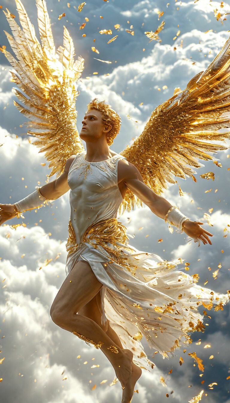 "Ikarus is a mythical person of incredible beauty, white on white, gold ...