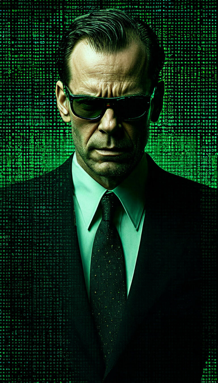 "MATRIX, Green ones and zeros in …" — image created in Shedevrum