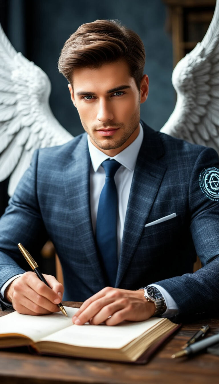 «🐳Angel handsome man with a human face, write a business plan to become ...