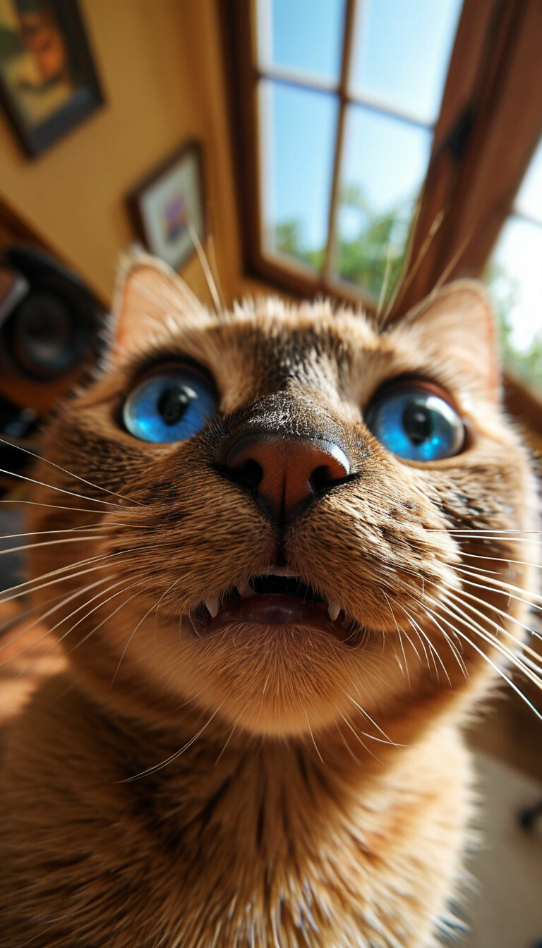 «😸 Full distortion solarography: Pixar Siamese cartoon smiling cat ...