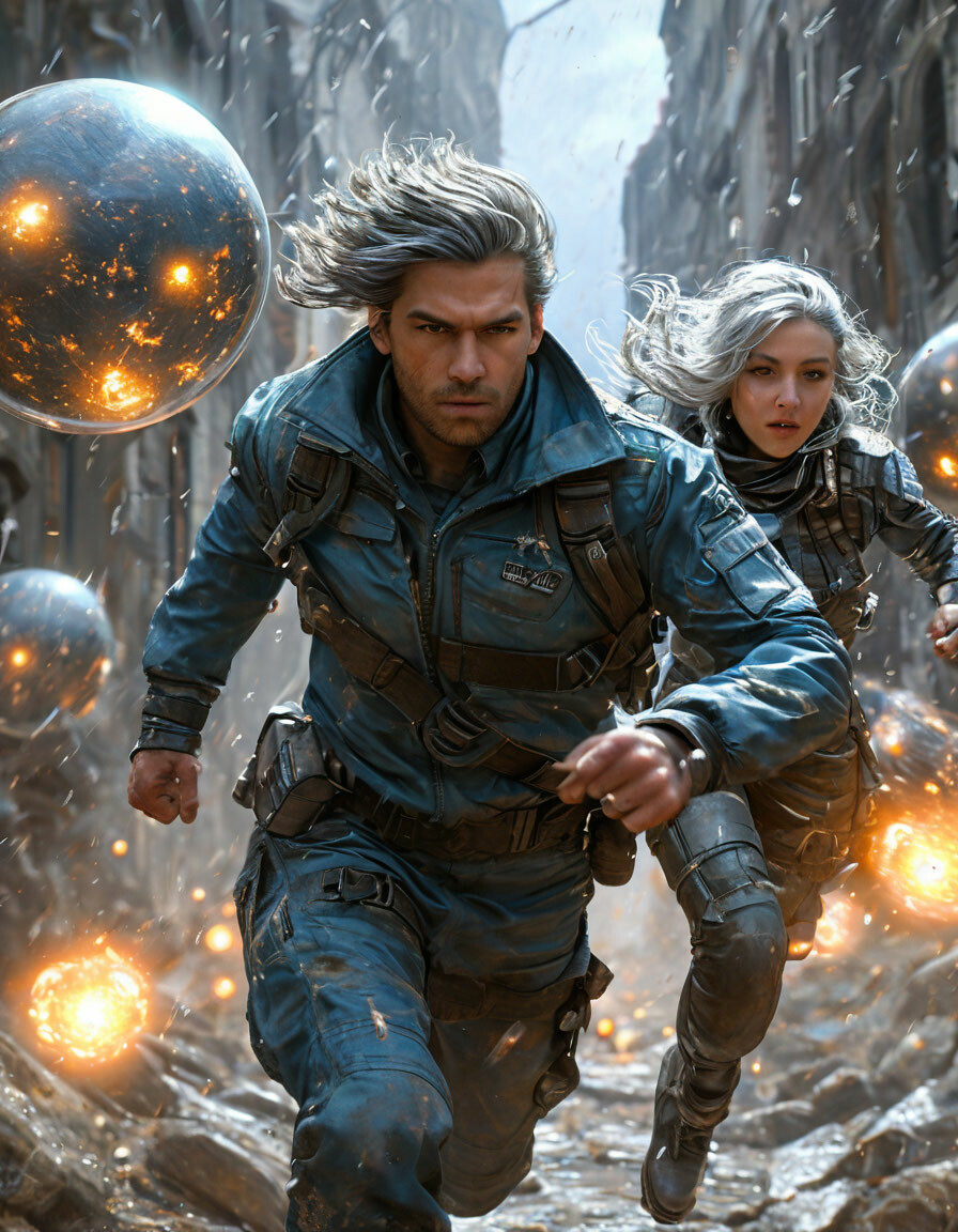 "Glowing spheres with discharges inside, force fields, levitate in the ...