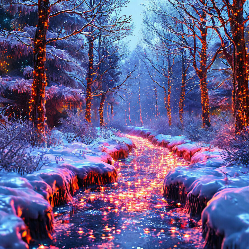 "Spring neon light splashes from …" — image created in Shedevrum