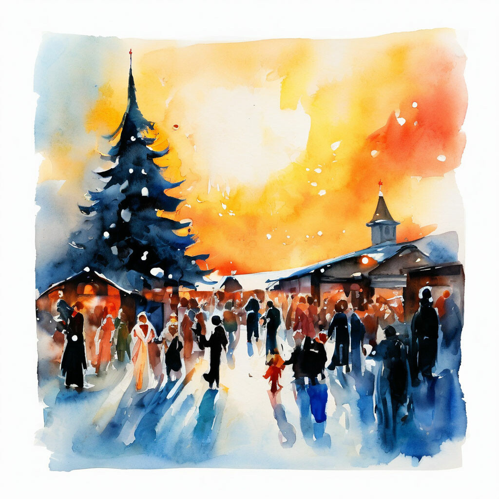 "Christmas. Watercolour. The style of Franz Heinrich Louis Corinth ...