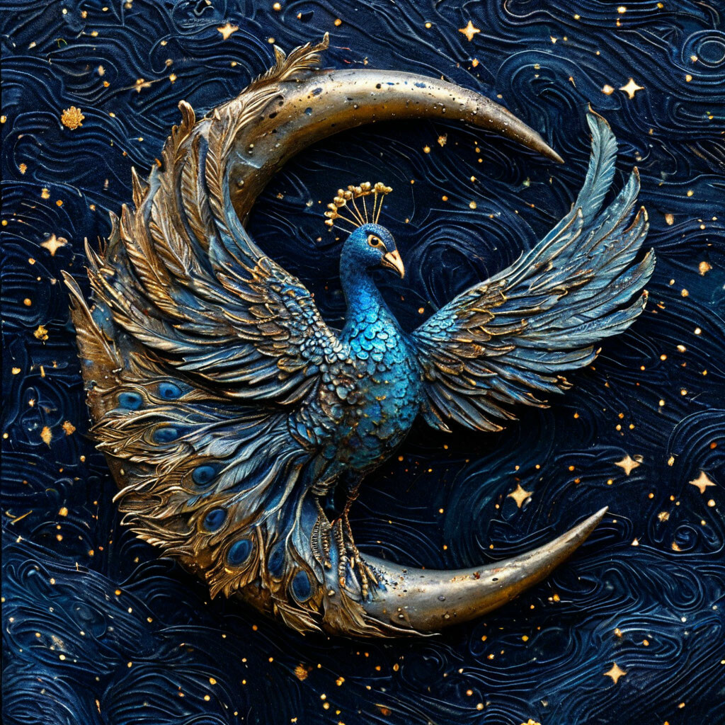 "Moon-peacock-flies-flaps-wings-adulyar-labradorite-shimmers the ...
