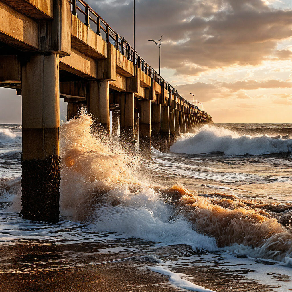 "A real storm in the coastal area, a …" — image created in Shedevrum