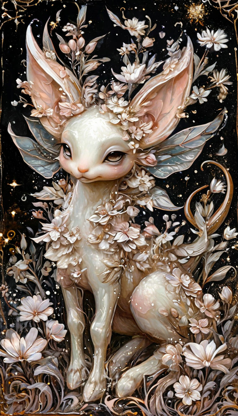 "🍬🎮 transparent fairy-tale creature …" — image created in Shedevrum