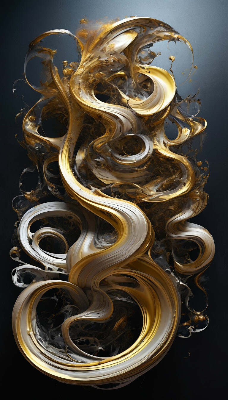 "Hybrid smoke curls filling the void - velvety smoky structure, silver ...