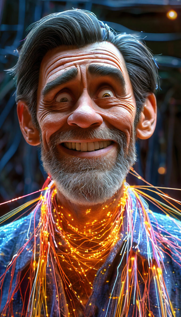 "A full-length character, Jim Carrey …" — image created in Shedevrum