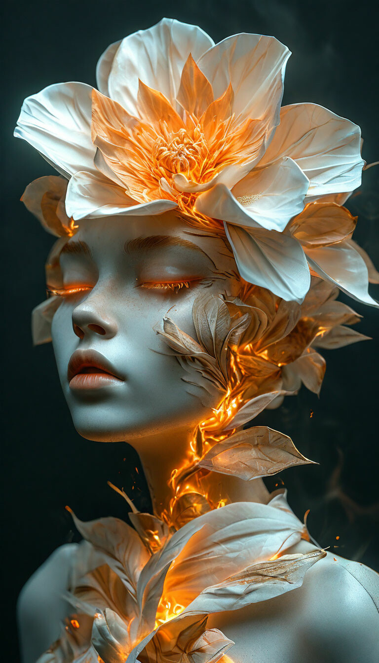 " ️ ️ ️ An anthropomorphic living, feminine, delicate flower. In the ...