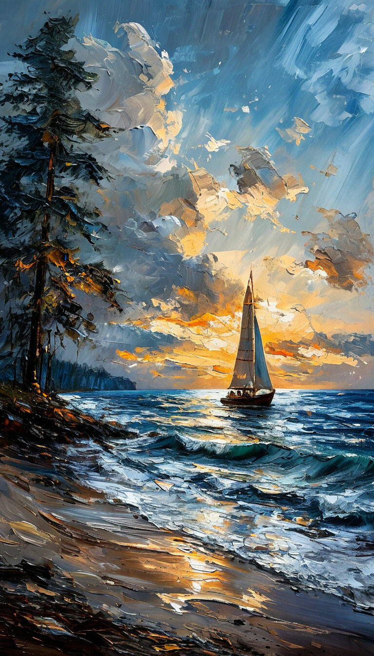 Tibor Nagy, océano, tormenta, nubes…" — imagen creada en Shedevrum