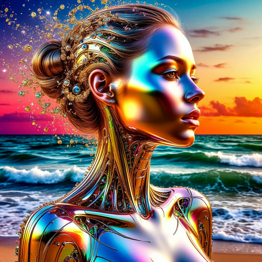 "Cybernetics. sur.the girl is beautiful, beauty, body curves, fractals ...