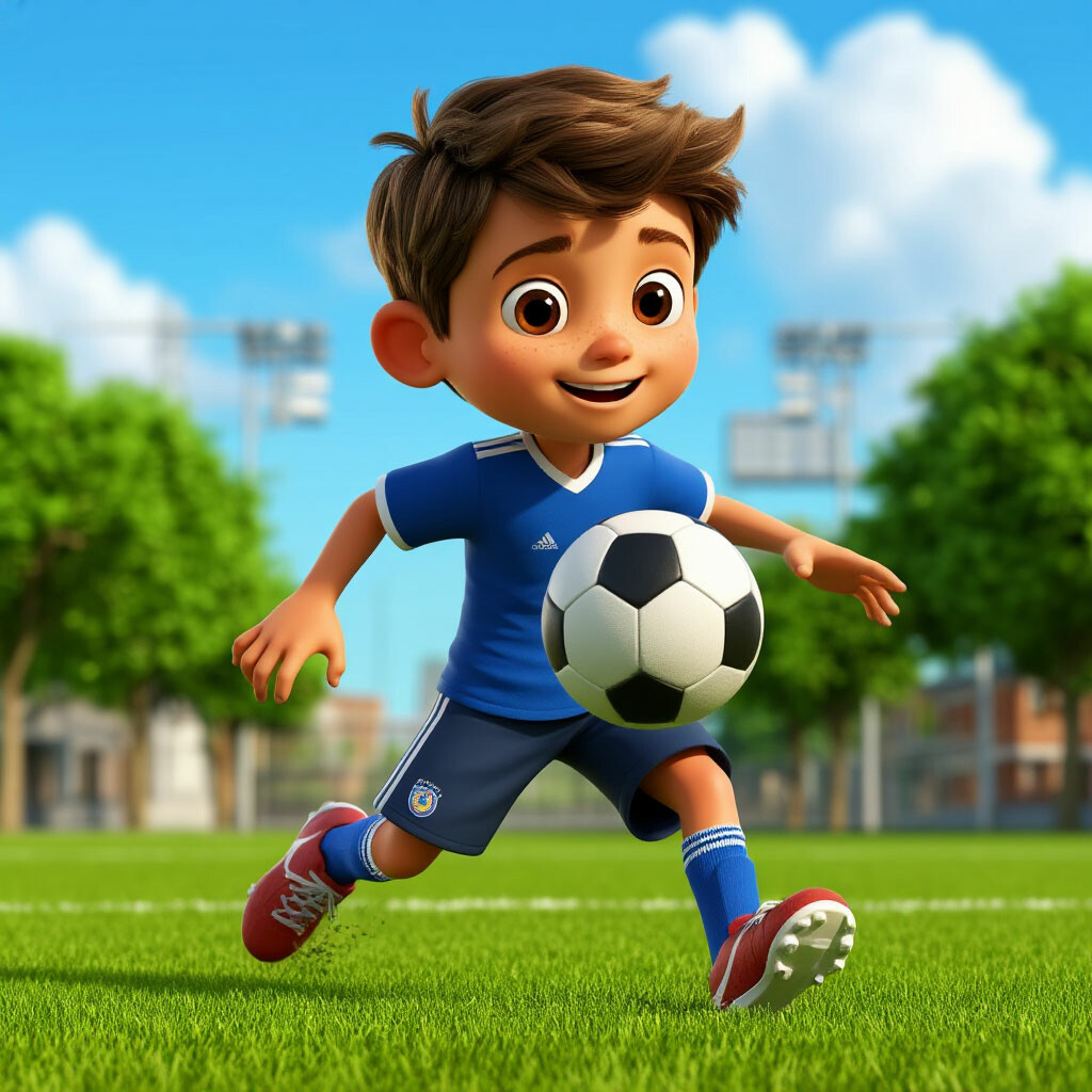 «Boy plays football. animation» — картинка создана в Шедевруме