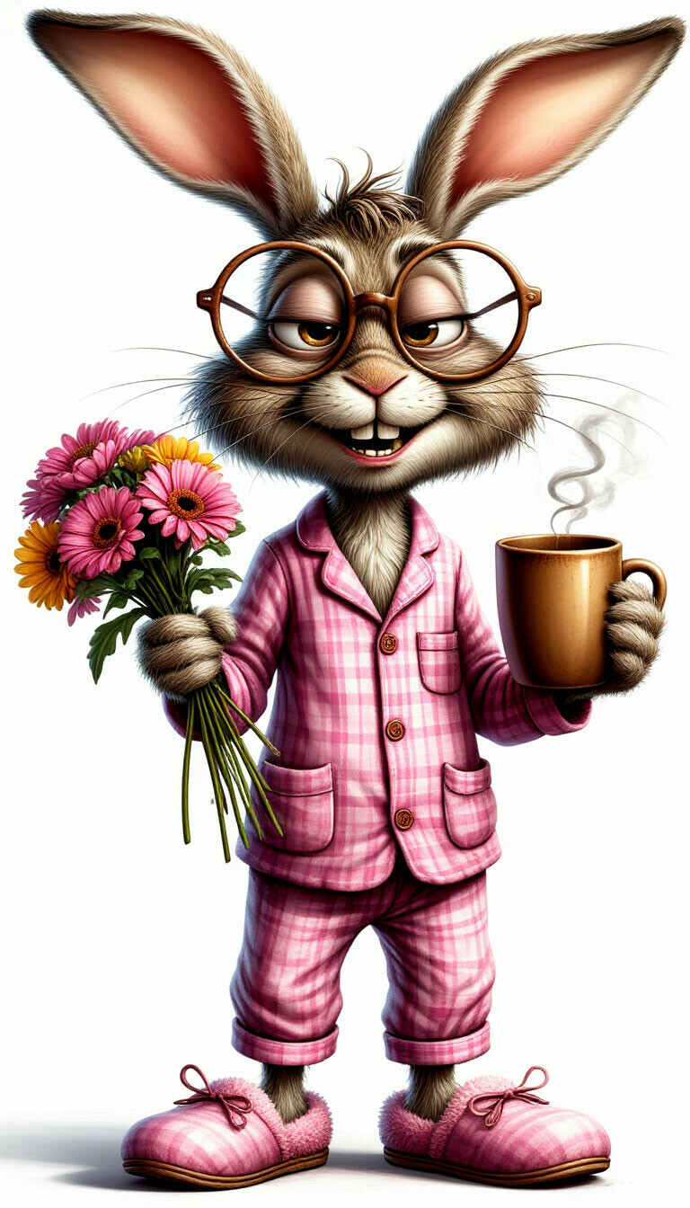 "Super Mega realistic sketch,Cartoon long skinny rabbit with long ears ...