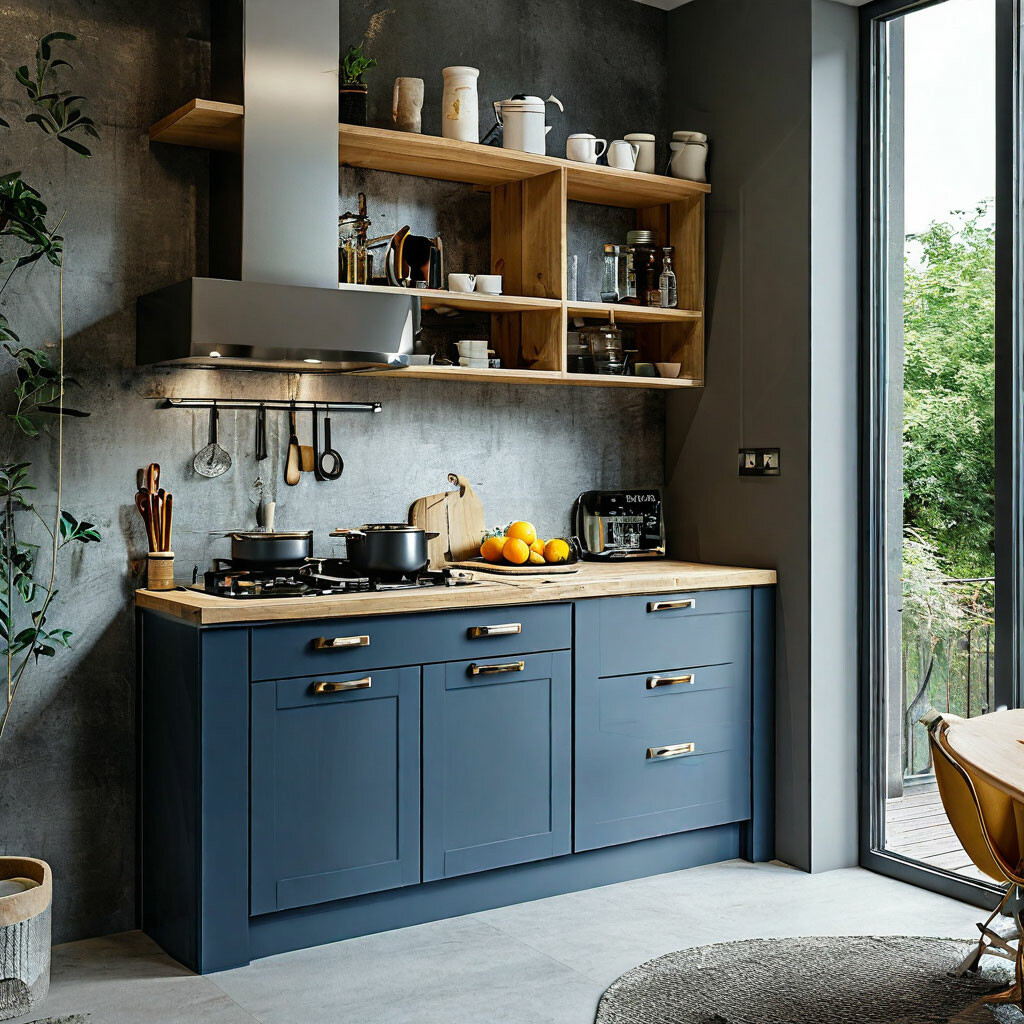 "The kitchen set, the lower drawers …" — image created in Shedevrum