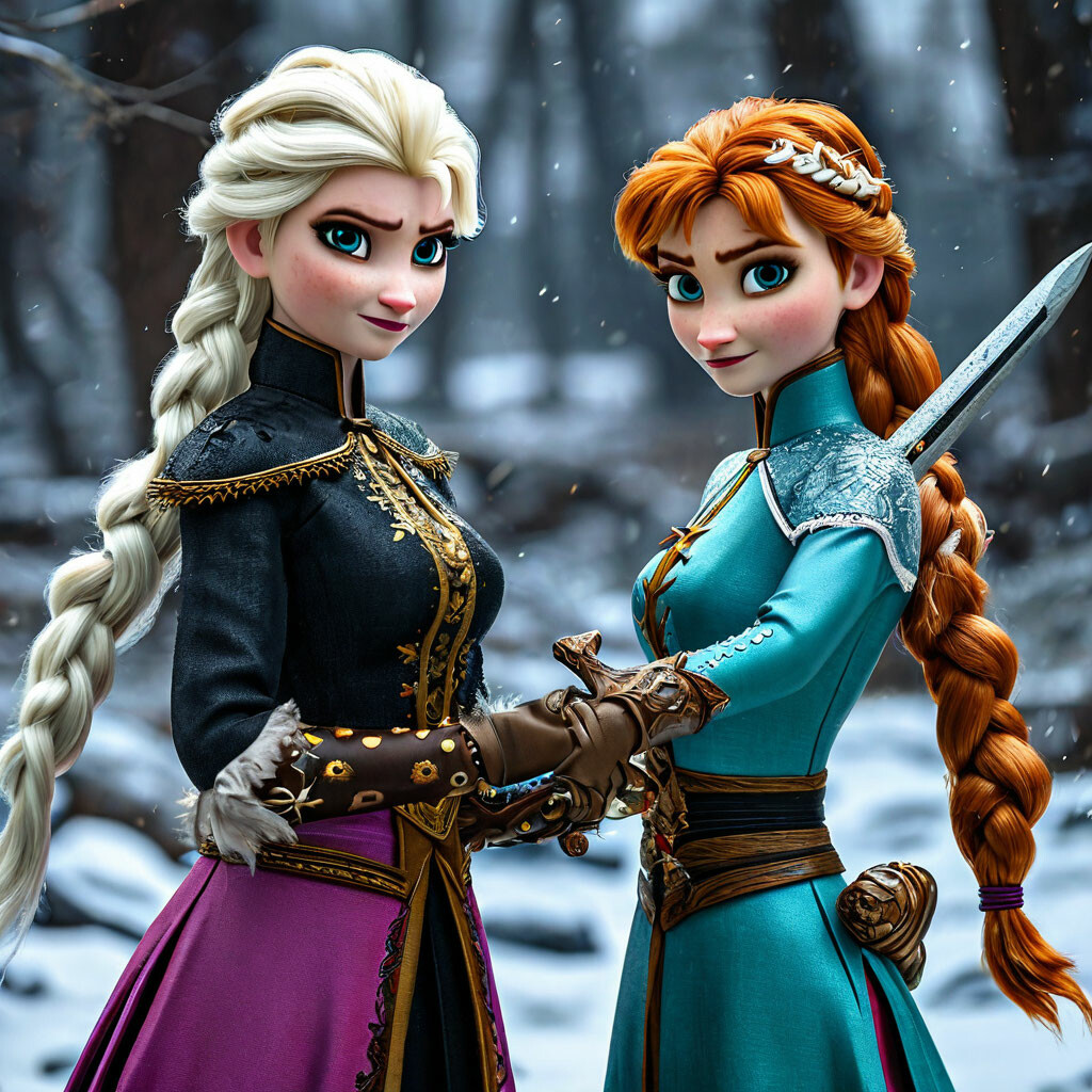 "Elsa and Anna Elsa makes a cold knife Sword and sword and knife make ...