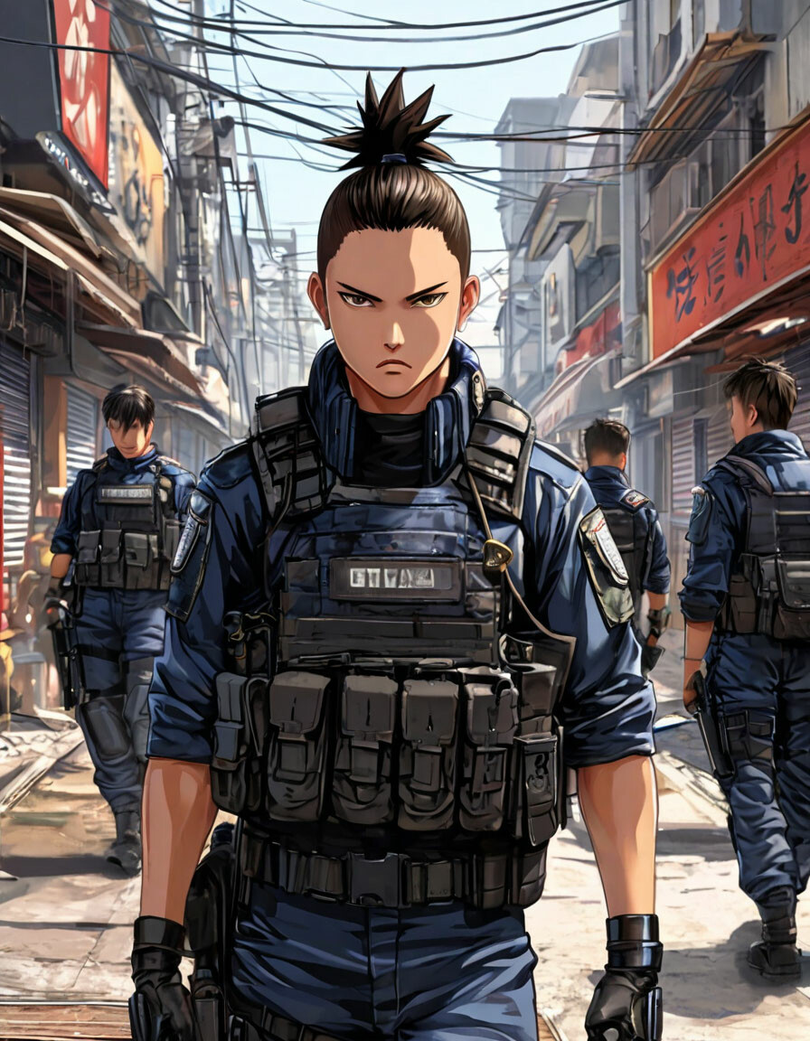 "Anime. SWAT Police. Shikamaru Nara" — image created in Shedevrum