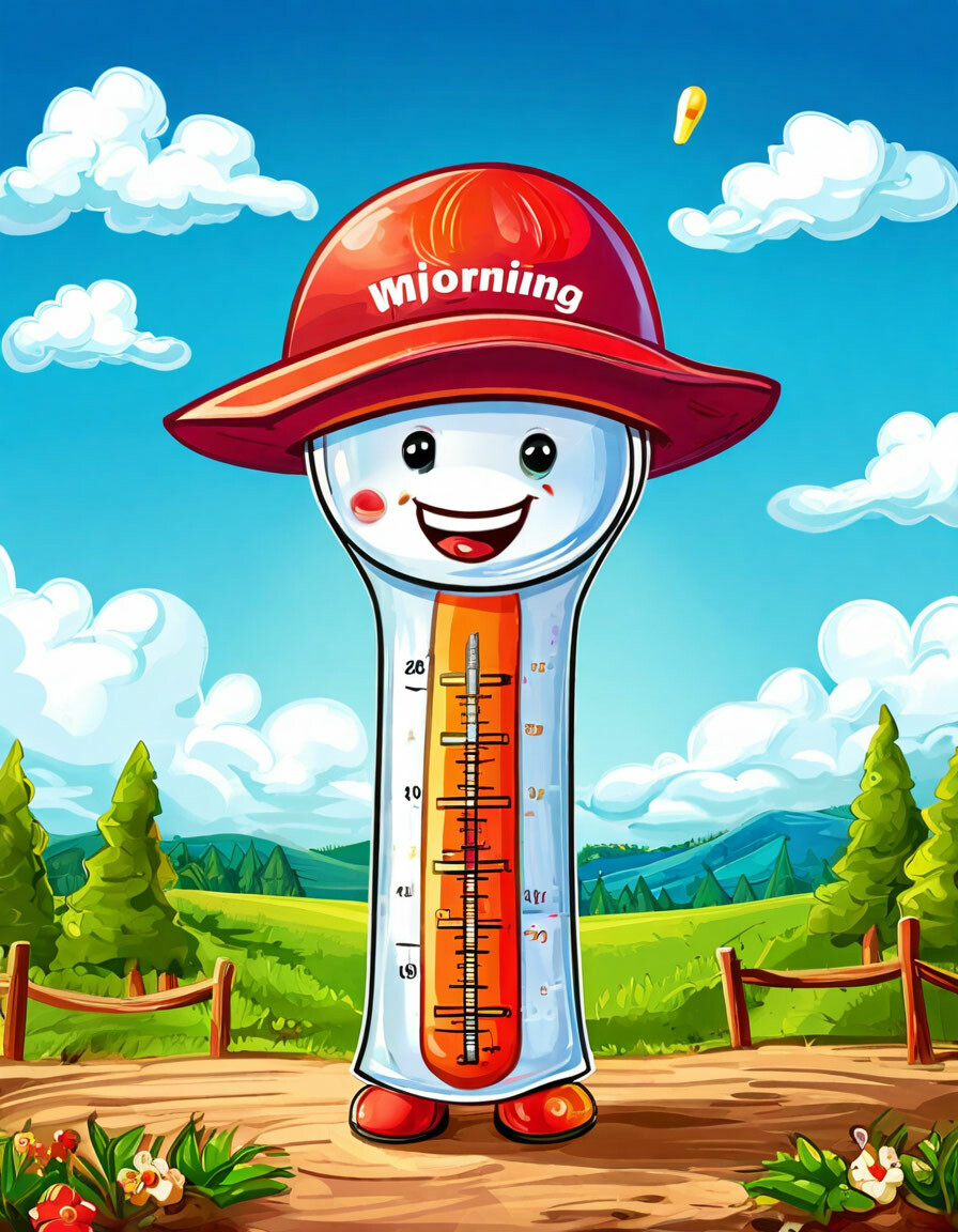 "Thermometer cartoon gla for, smile, in the cap it says good morning ...