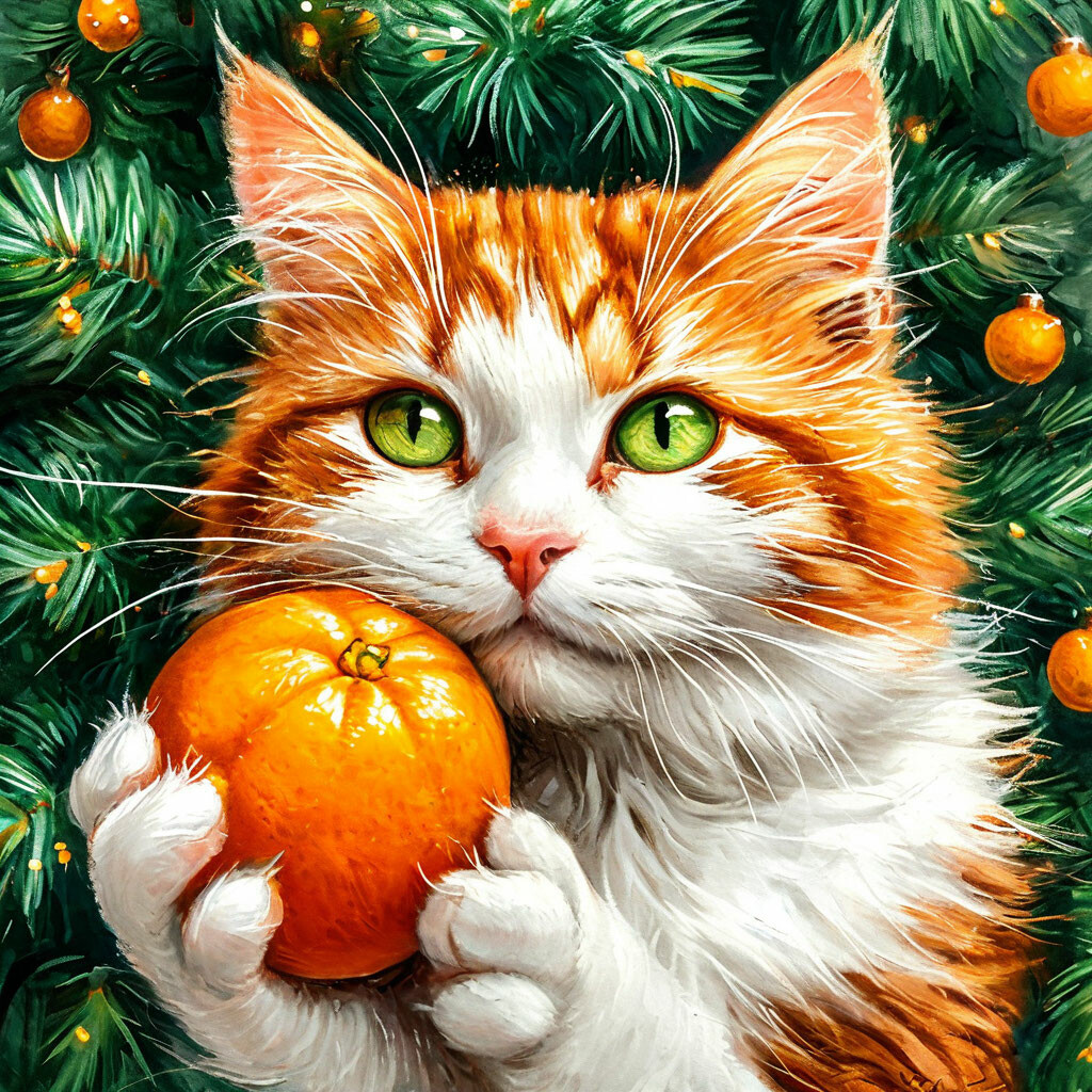 "Happy New year! a two-part painting, …" — image created in Shedevrum