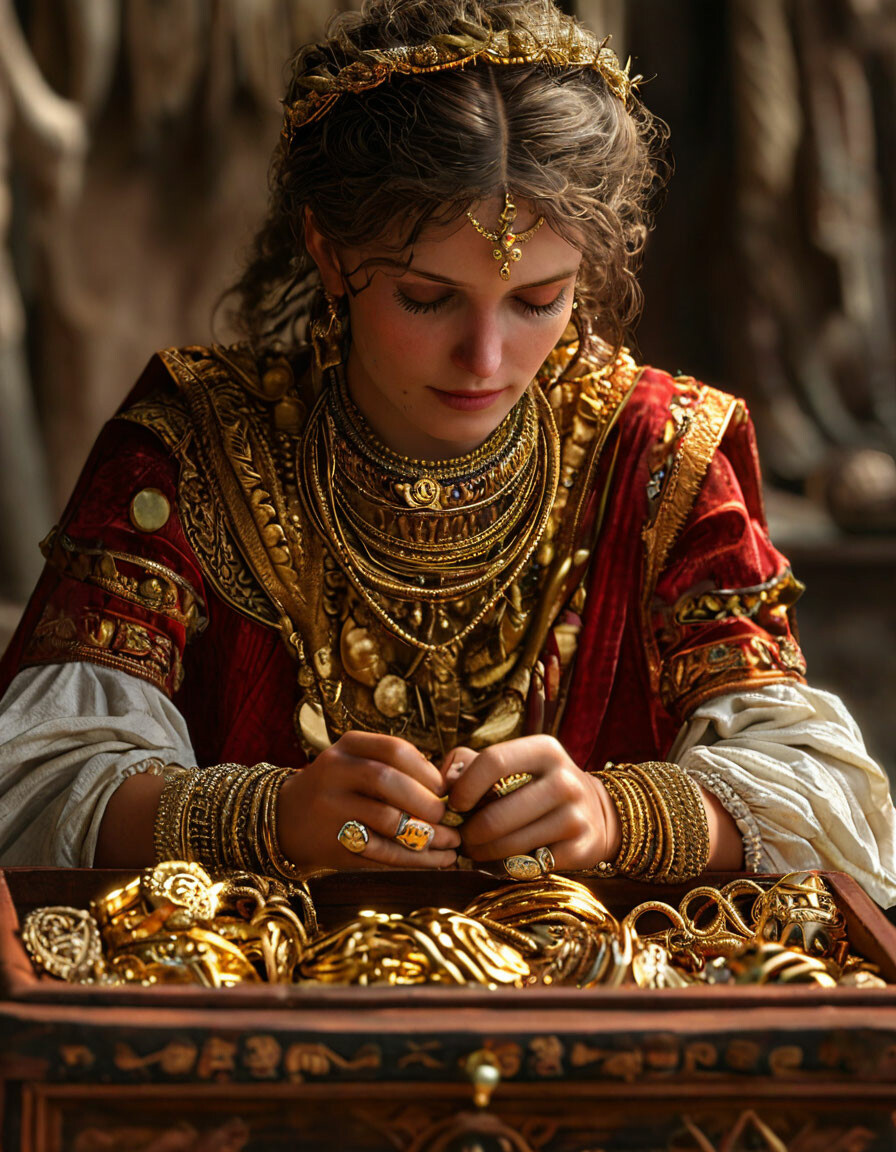 "Gaul, 6th century, a 30-year-old …" — image created in Shedevrum