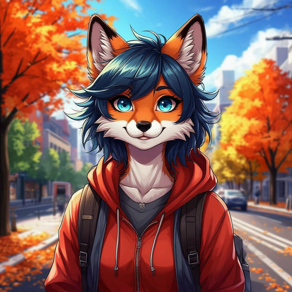 "Anime-style furry" — image created in Shedevrum
