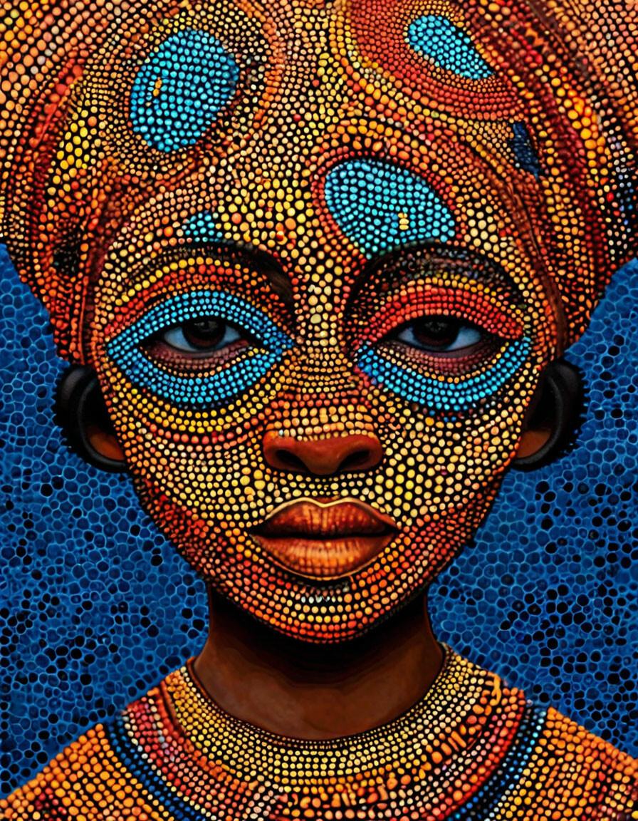 "Quubiri style, dots and colors, abstraction, symbols and motifs ...