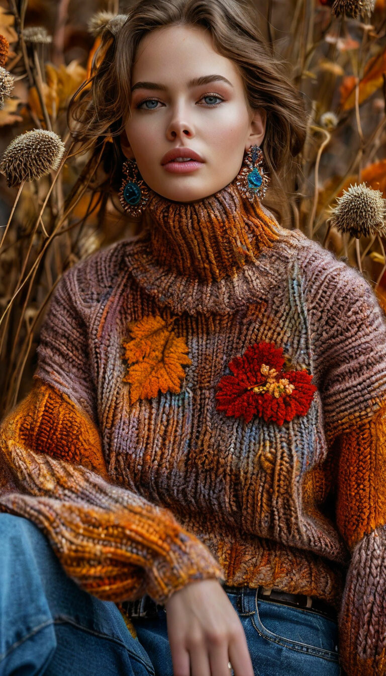". knitted sweater made of maher, …" — image created in Shedevrum