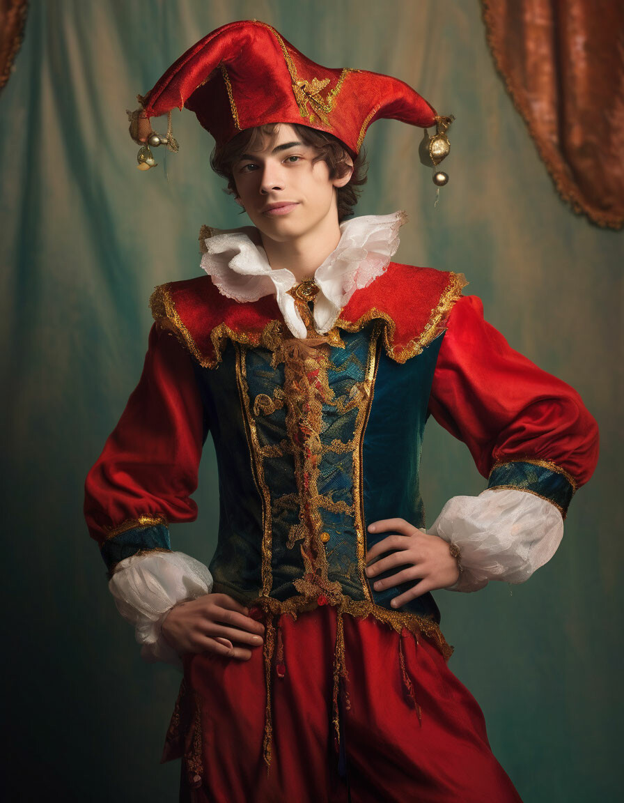 "/der Hofnarr/ a young man of about …" — image created in Shedevrum