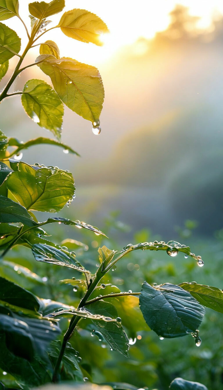 "A delightful morning dawn creeps fog …" — image created in Shedevrum