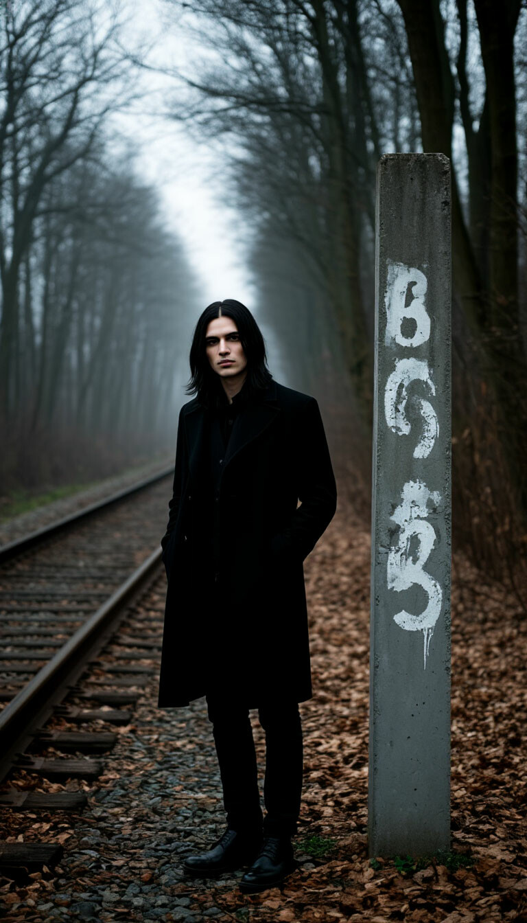 "A handsome, refined young tall guy, three-quarters camera angle, with ...