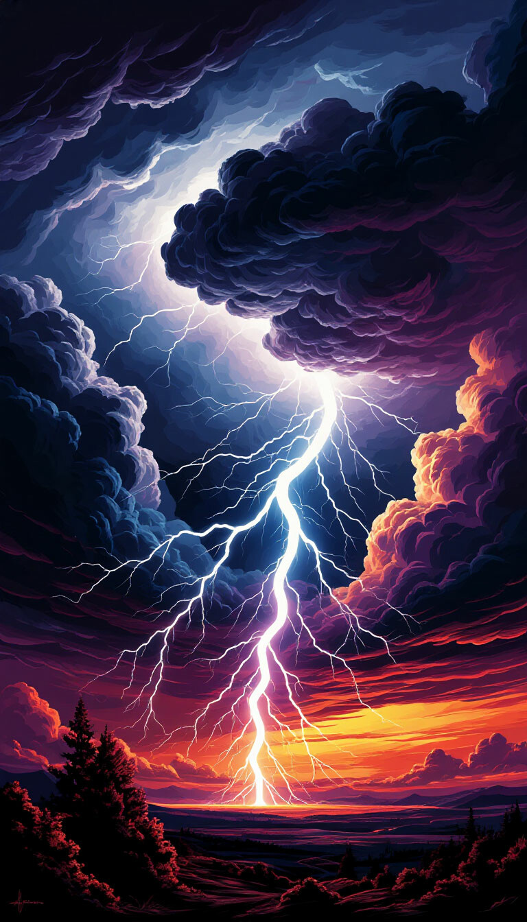 "Lightning bolt, vector graphics" — image created in Shedevrum