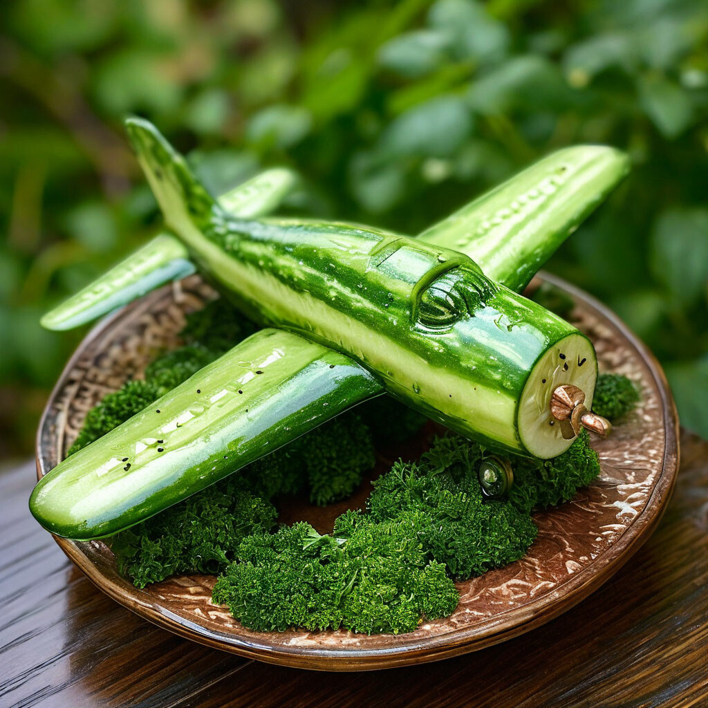 «Подарок самолет огурец» — картинка создана в Шедевруме
