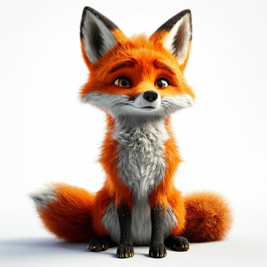"3d rendering in Blender, plush fox ,…" — image created in Shedevrum