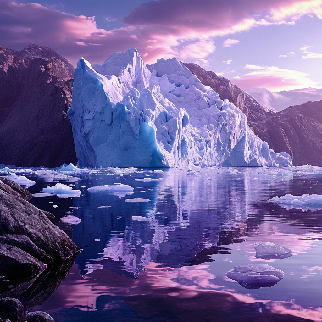 "Iceberg purple" — image created in Shedevrum