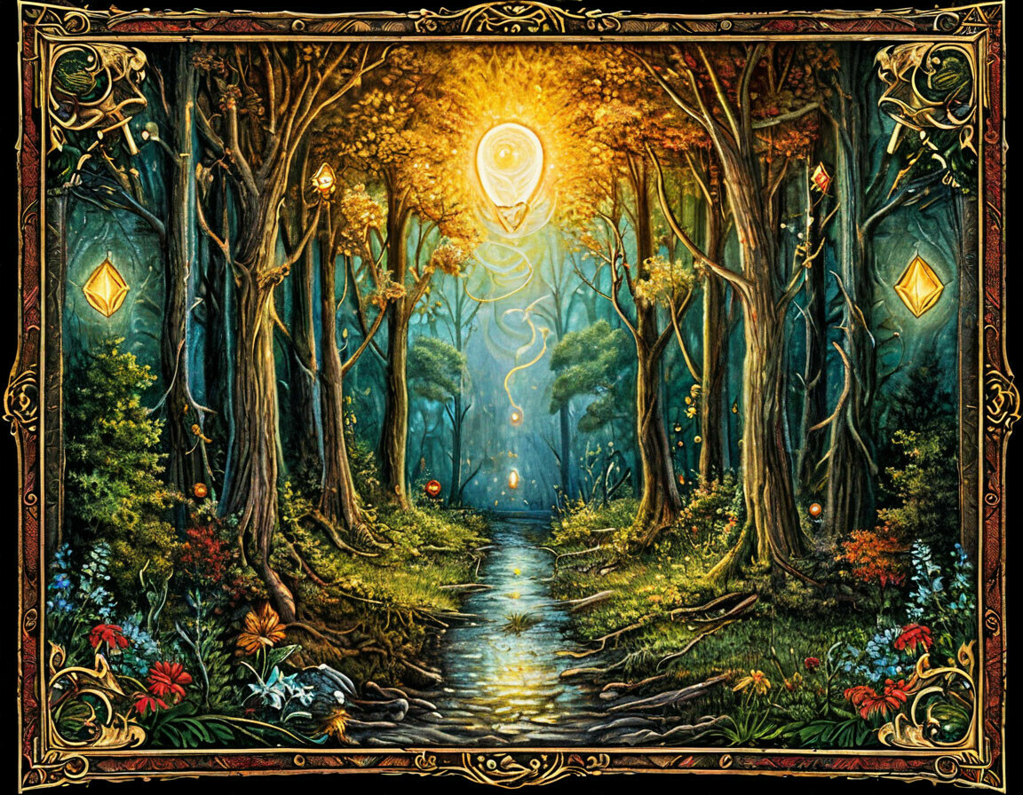 "The Enchanted Forest tarot card without a background" — image created ...