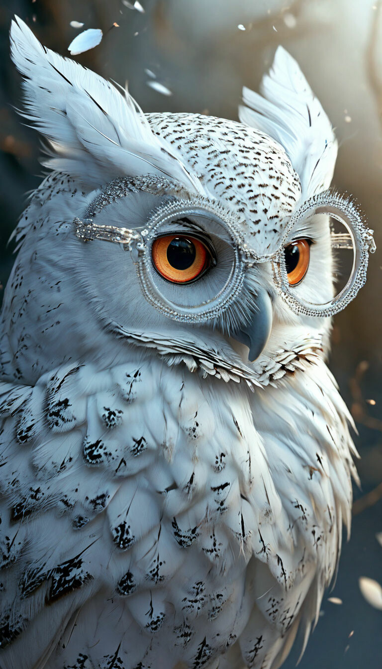 "Owls are not what they seem White …" — image created in Shedevrum