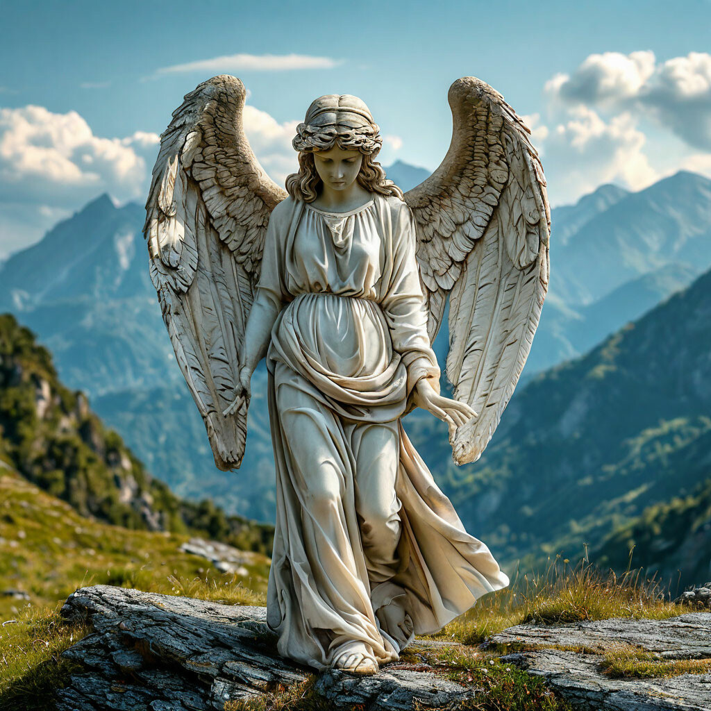 "The weeping angel icon in translucent…" — image created in Shedevrum