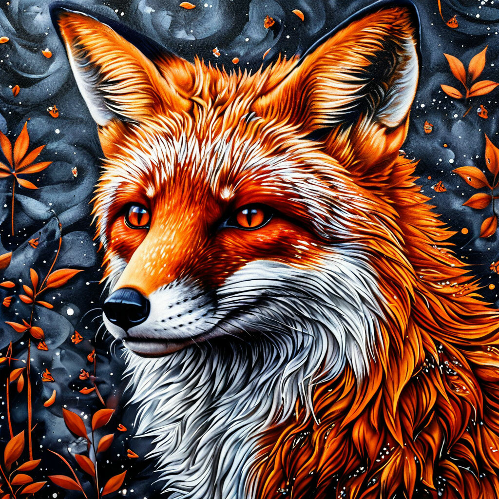 «Fox 🦊 three-dimensional digital art airbrushing drawing graffiti ...