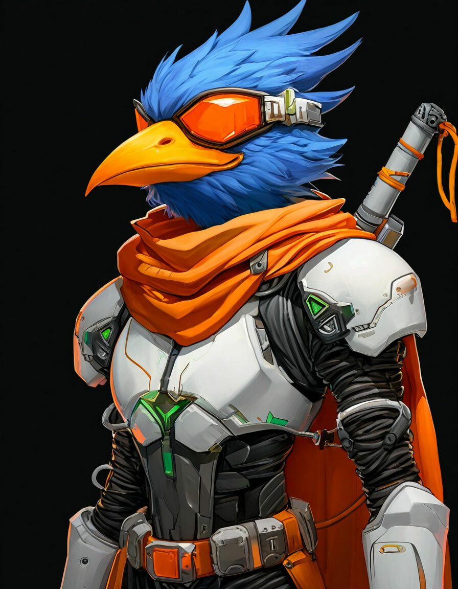 «Berdly from Deltarune, an anthropomorphic blue bird, a yellow beak, on ...