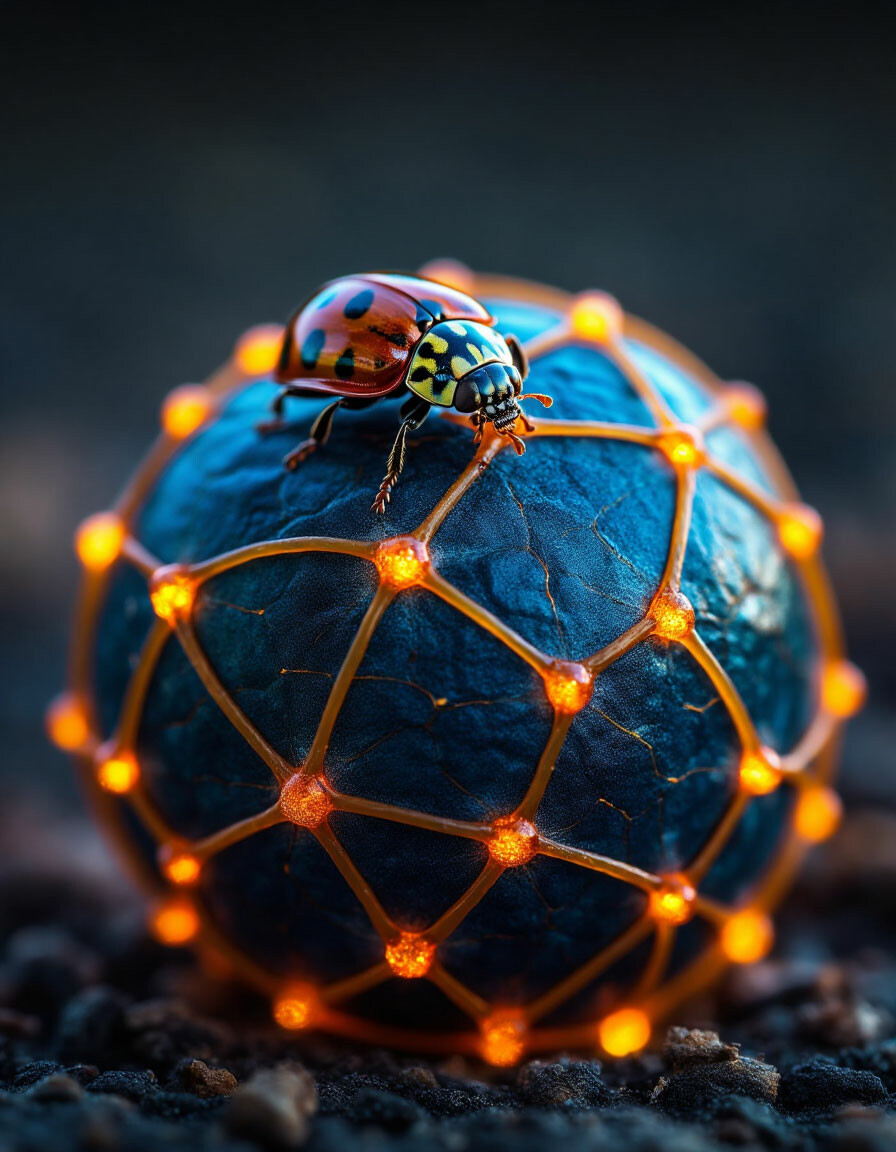 "A soccer ball visually resembling a cosmos with bright neurons and a ...