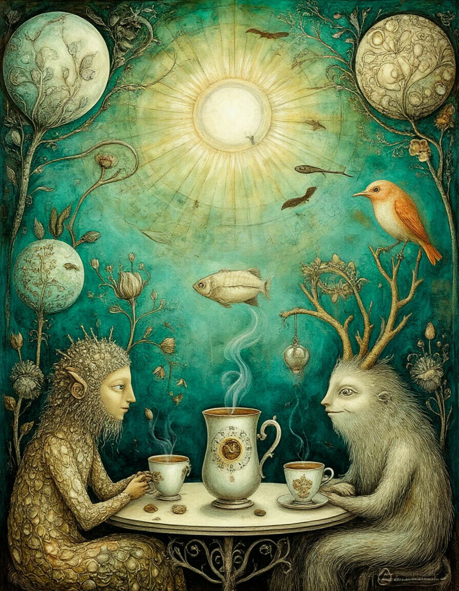 "Good Morning Watch silver-greenish-turquoise monochrome Albrecht Durer …" — image created in ...