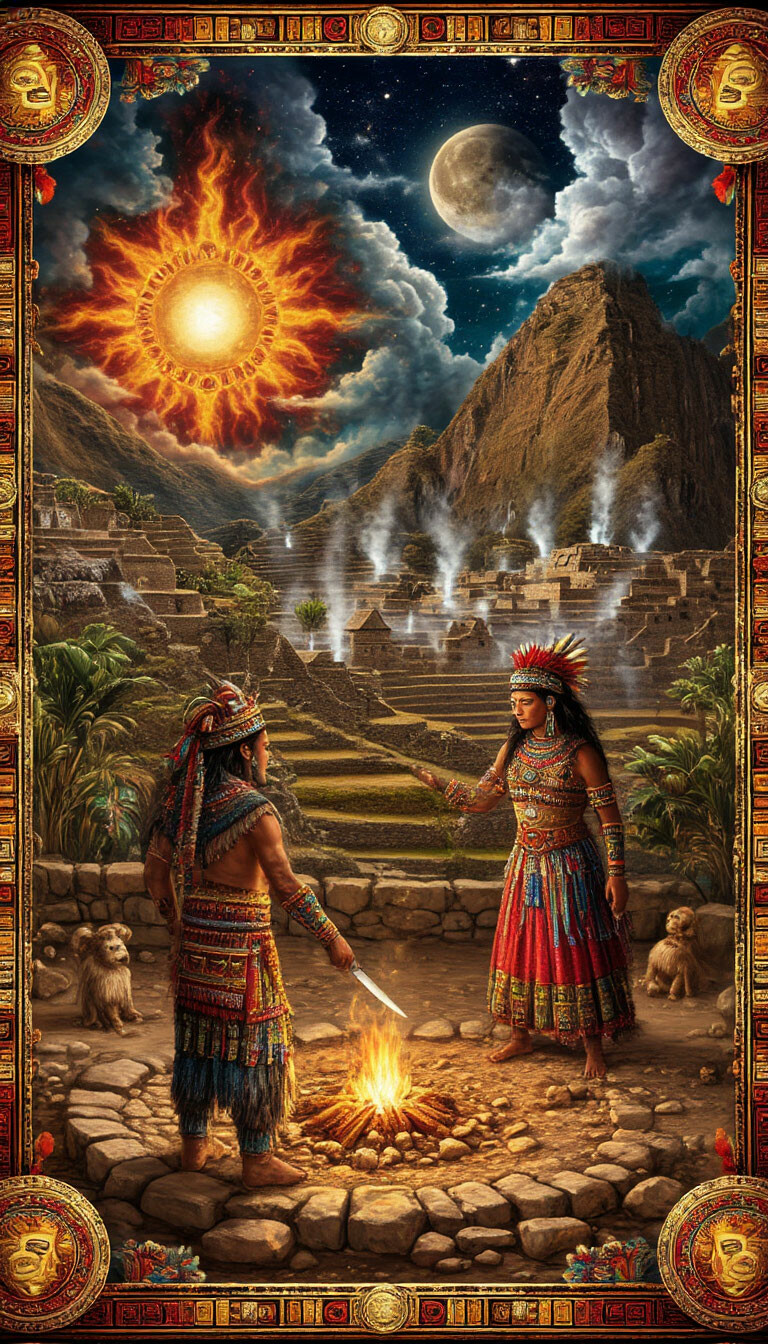 "The ritual of sacrifice in Peru. Ancient Inca art. 10 weeks of drought ...