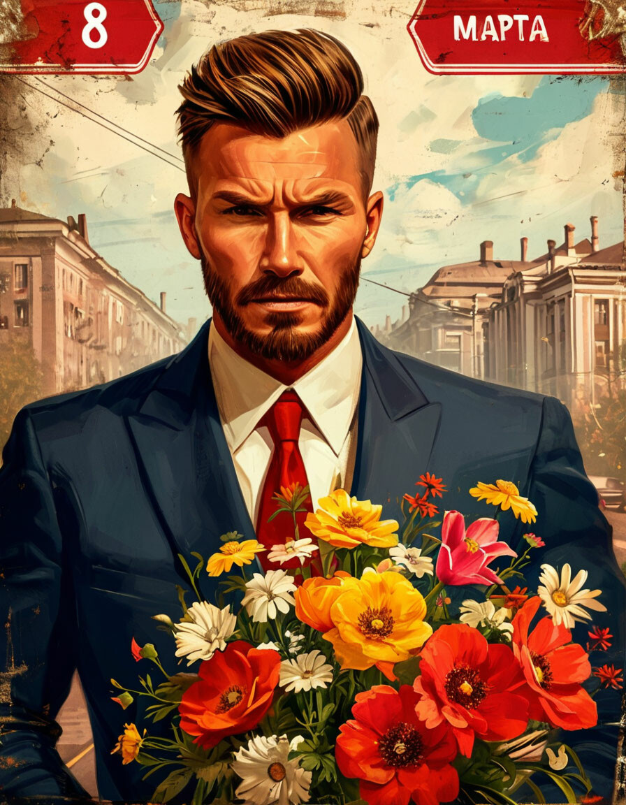 "🌹 A postcard from March 8th. In the style of the USSR. In the style of ...
