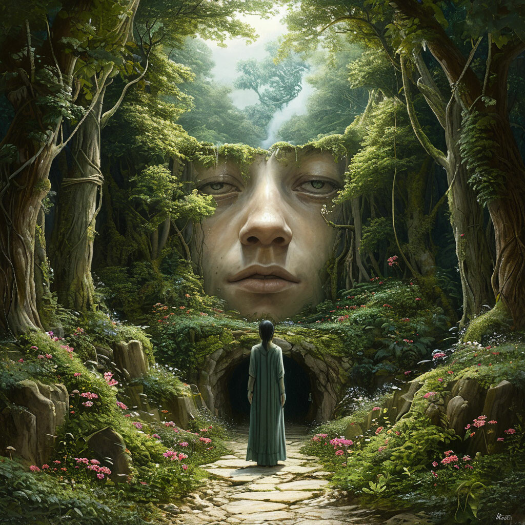 "An overly natural turn inside yourself" — image created in Shedevrum