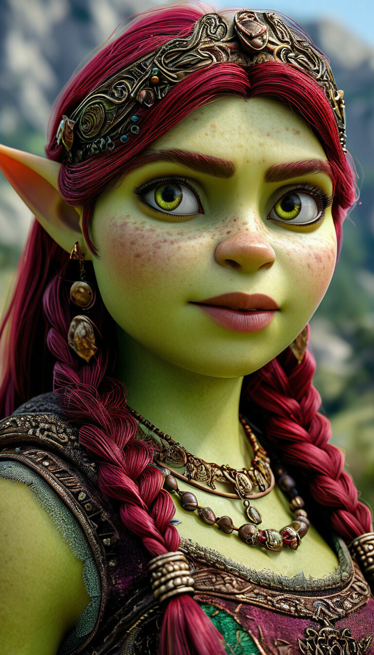 "Fiona ogre in DreamWorks style, beautiful, fantasy, 1032 k, 8 d ...