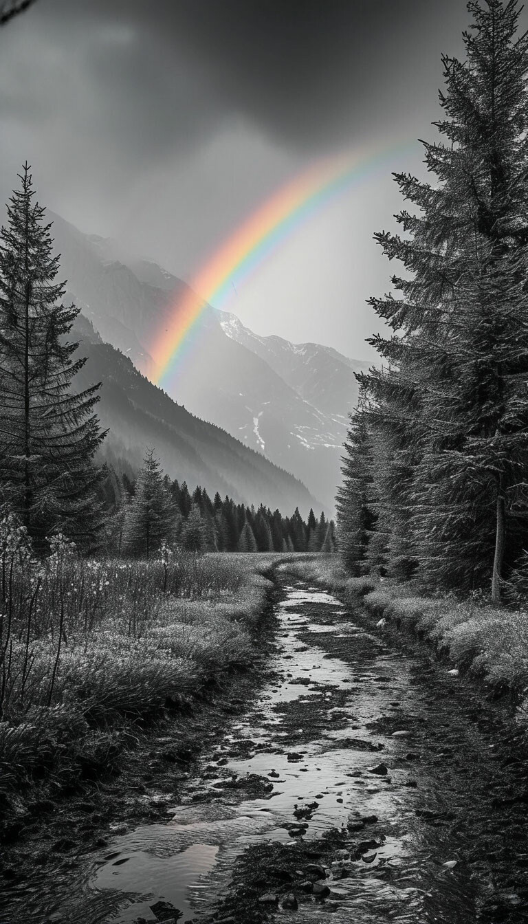 "Black and white landscape only a …" — image created in Shedevrum