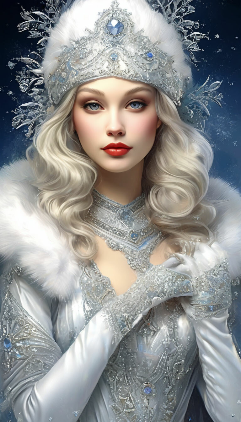 ". Diamond painting, filigree, juicy winter in Russia, young beauty Snow …" — image created in ...