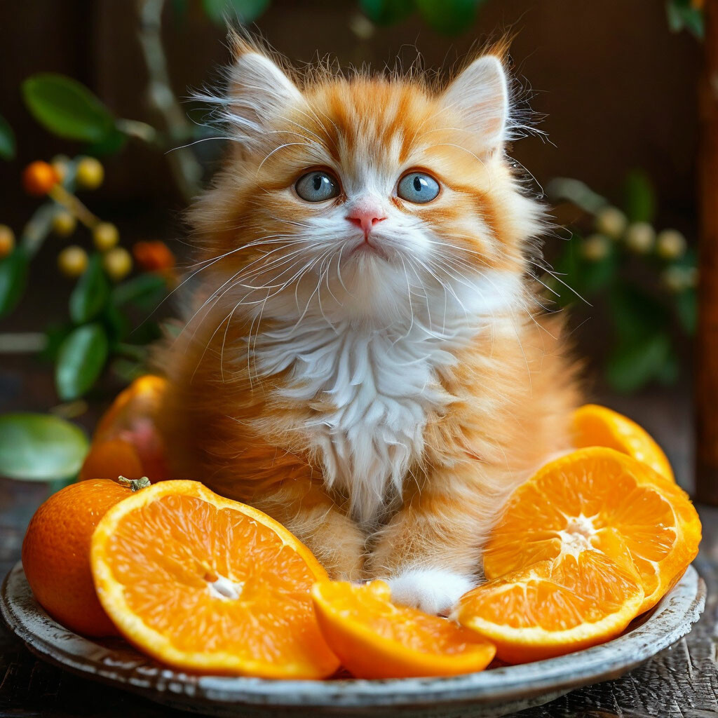 "Tangerine cat vitamin" — image created in Shedevrum