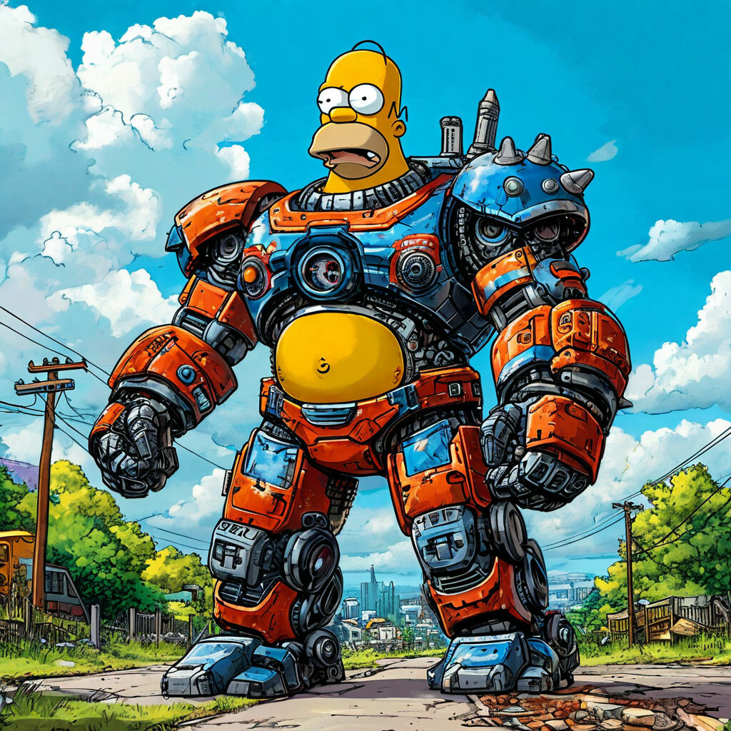 "Homer Simpson has turned into a huge …" — image created in Shedevrum