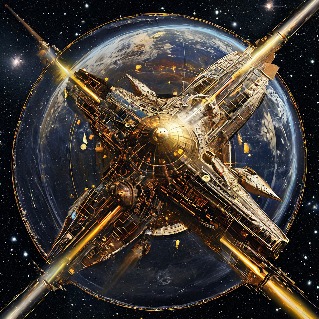 "The solar sail of a spaceship" — image created in Shedevrum